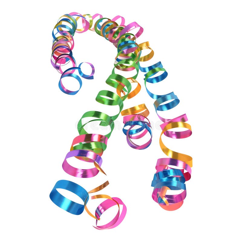 3D Rendering of a Confetti Colorful Streamers on Transparent Background ...