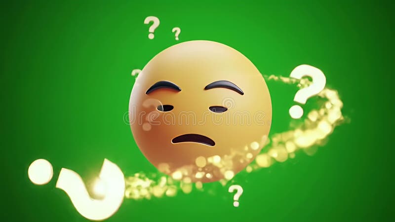 Confused Emoji stock footage. Video of question, curious - 383441634