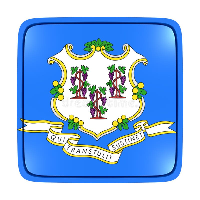 Connecticut flag icon stock illustration. Illustration of connecticuter ...