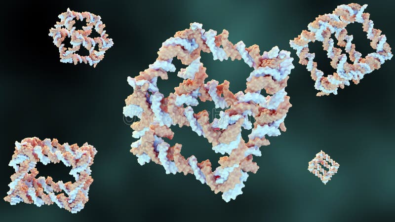 3d Rendering of DNA Cube Nanostructure Stock Illustration ...