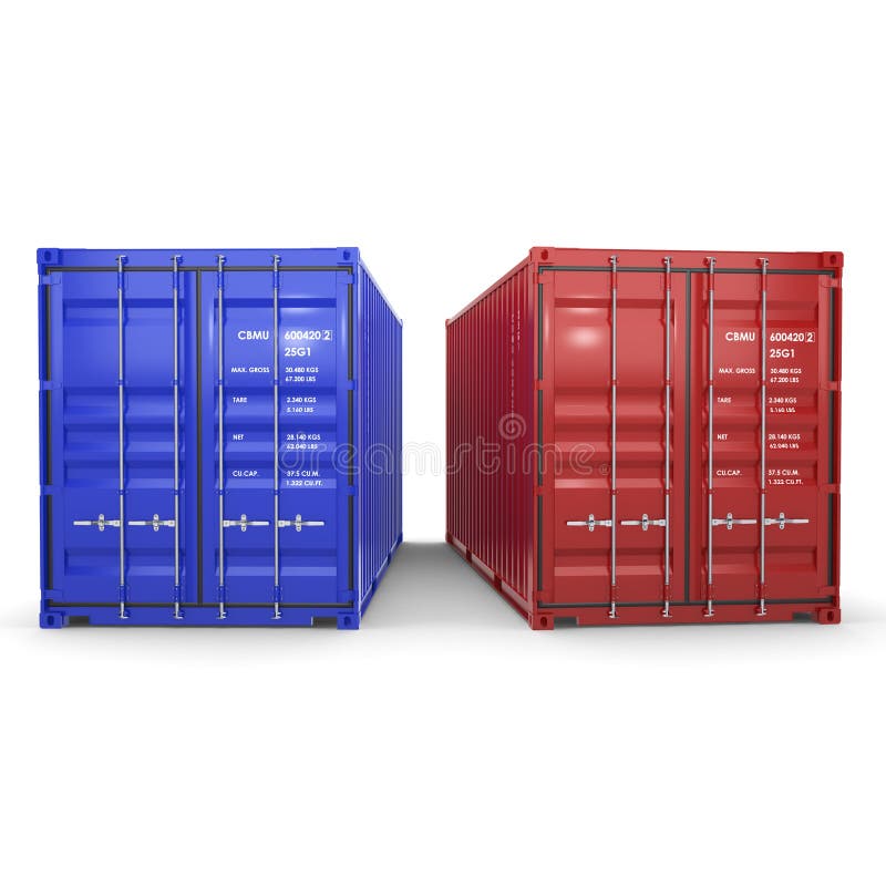 3D rendering containers stock illustration. Illustration of isolated ...