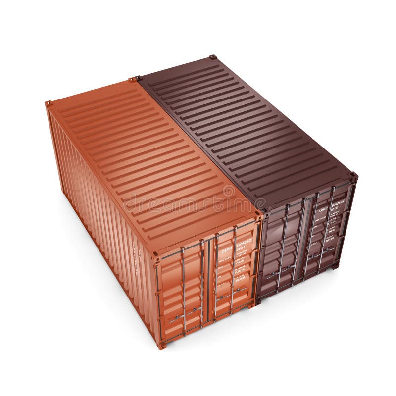 3D rendering containers stock illustration. Illustration of isolated ...