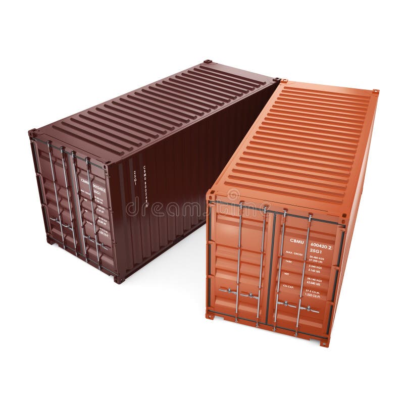 3D rendering containers stock illustration. Illustration of isolated ...