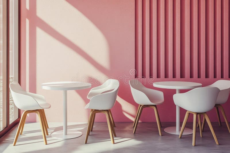 3D Rendering of Contemporary Restaurant Seating in a Modern Cafe with ...