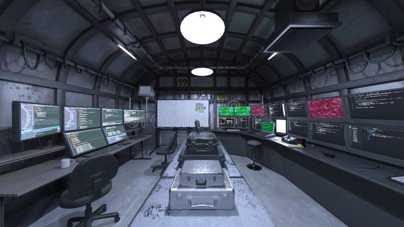 3D Rendering of the Control Room Stock Illustration - Illustration of ...