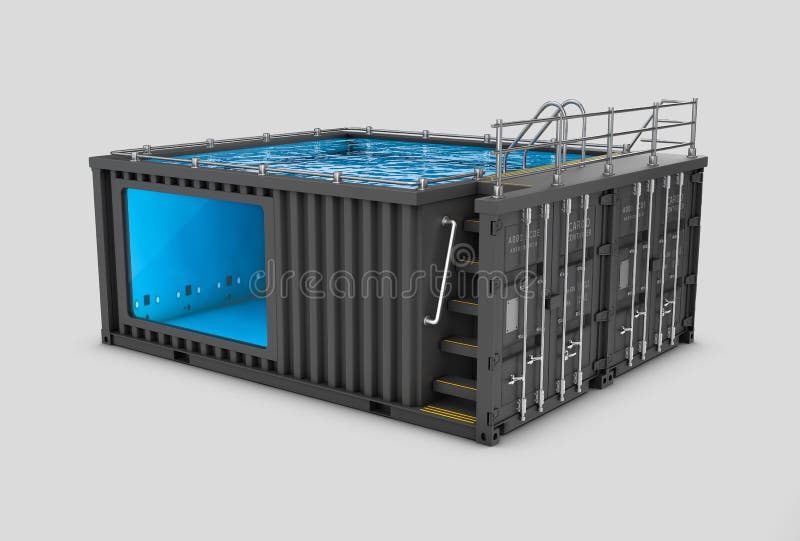 3d Rendering of Converted Old Shipping Container into Cafe, Clipping ... 3d Rendering of Converted Old Shipping Container into Cafe, Clipping ...