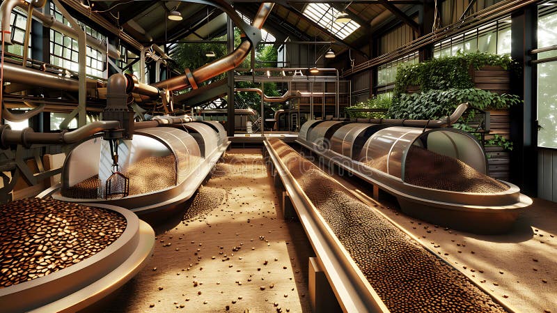3D Rendering of a Conveyor Belt Inside a Modern Beer Factory Stock ...