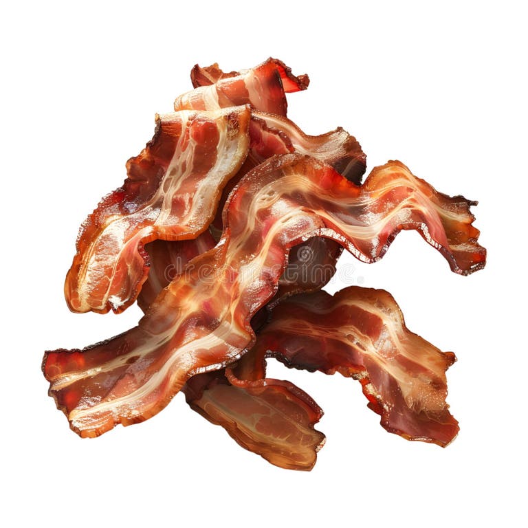 3D Rendering of a Cooked Bacon Stripes on Transparent Background - Ai ...