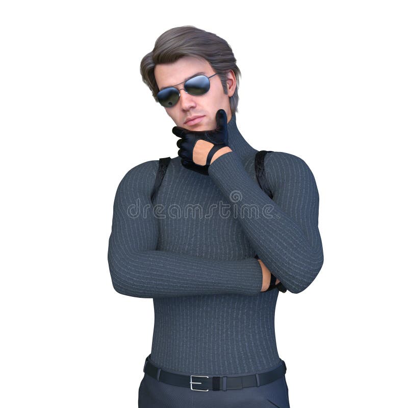3D rendering of Cool man stock illustration. Illustration of people ...