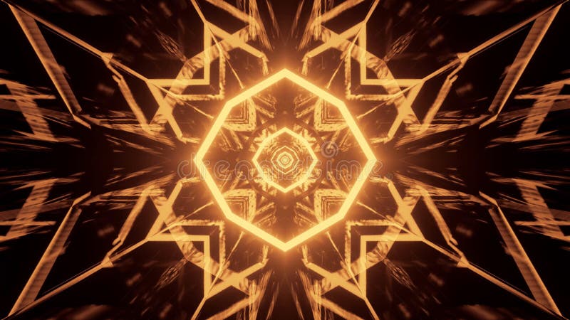 3D Rendering of Cool Patterns Made of Golden Laser Lights Stock ...