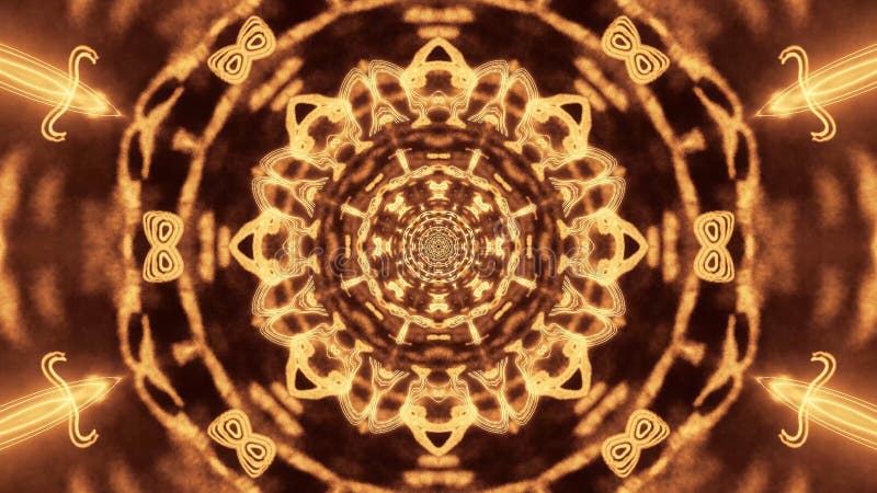 3D Rendering of Cool Patterns Made of Golden Laser Lights Stock ...