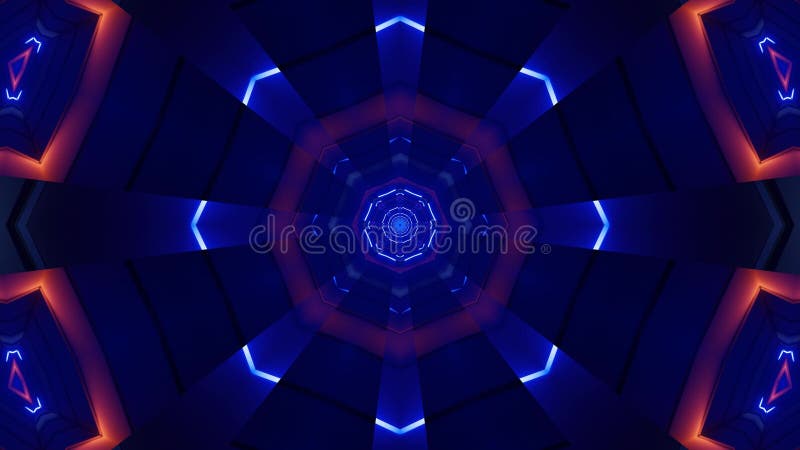 3D Rendering of a Cool Star Shaped Lights in Blue and Orange Colors ...