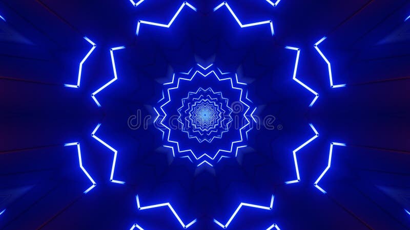 3D Rendering of a Cool Star Shaped Lights in Light and Dark Blue Colors ...