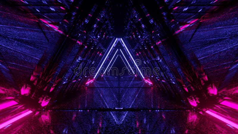 3D Rendering of a Cool Trippy Futuristic Hallway in a Triangular Form ...