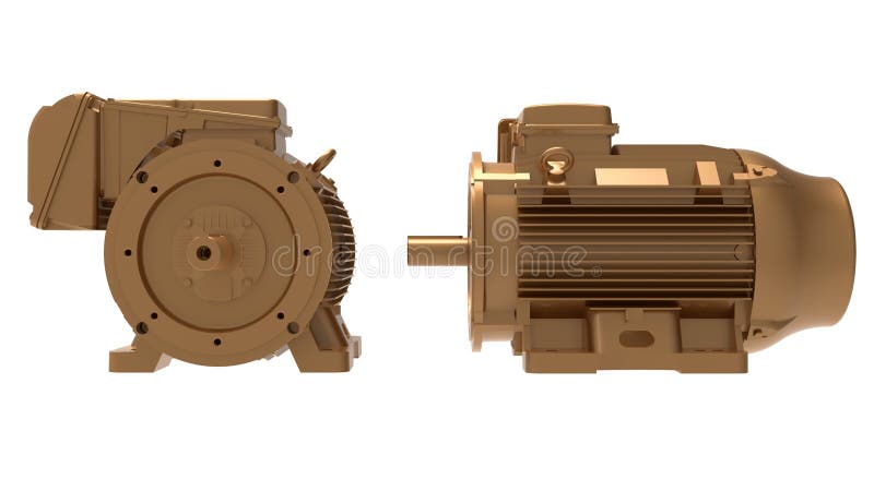 3D Rendering - Copper Industrial Motor Stock Illustration ...