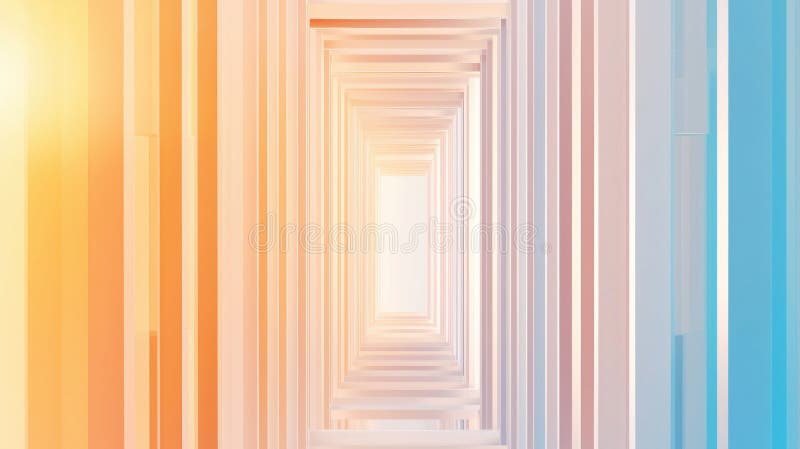 A 3D Rendering of a Corridor with a Gradient Background. Stock ...