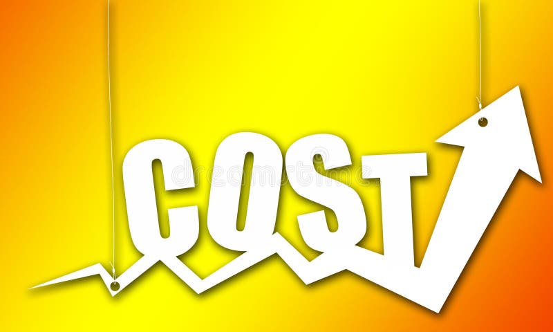 Cost Fee Spending Increase With Red Arrow Rising Up Growth Diagram ...