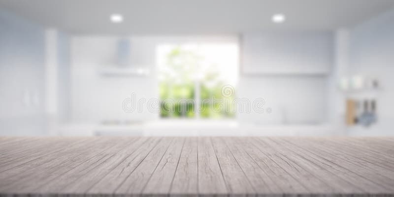 3d Rendering of Counter in Kitchen Room for Background Stock ...