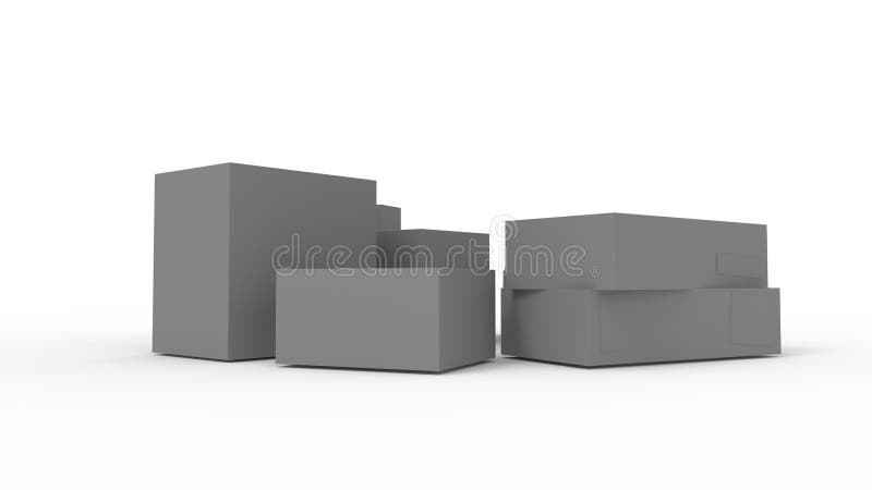 3d Rendering of a Couple of Boxes Gatherd Together Light Bright ...