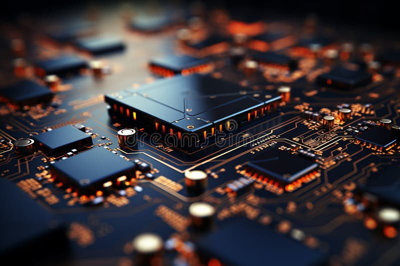 3D Rendering. CPU Central Computer Processors Cyber Technology Concept ...