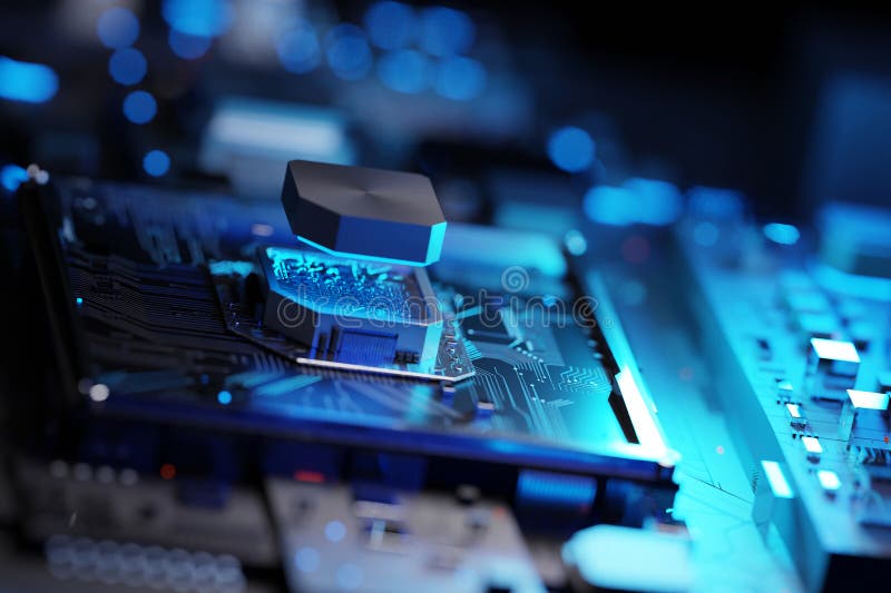 3D Rendering. CPU Central Computer Processors Cyber Technology Concept ...