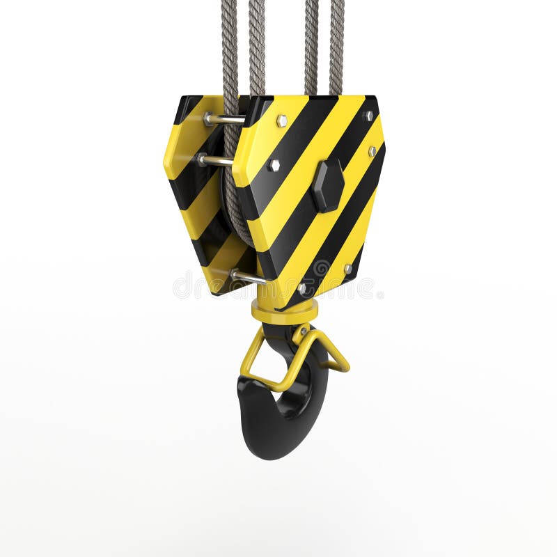 3D Rendering of a Crane Hook with a Load Stock Illustration ...
