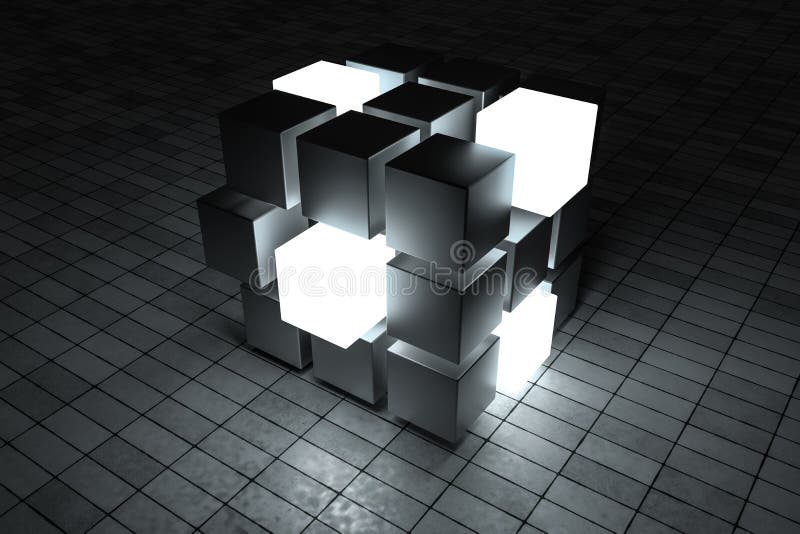 3d Rendering, Creative Cubes with Sense of Science and Technology Stock ...