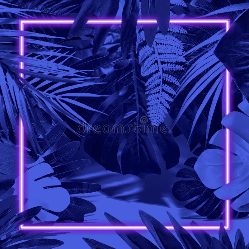 3D Rendering of a Fluorescent Purple Color Layout Made of Tropical ...