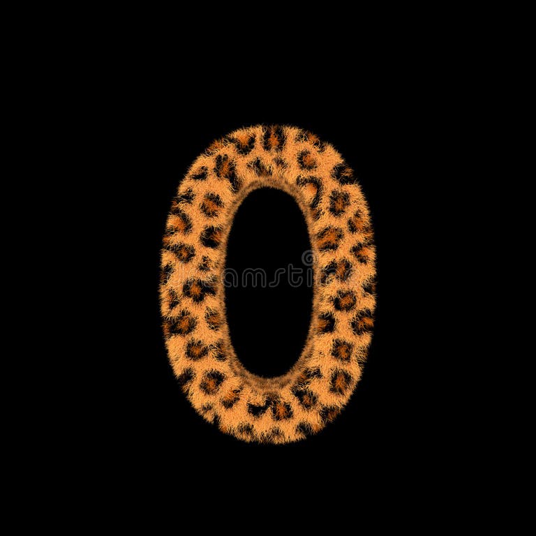 3D Rendering Creative Illustration Leopard Print Furry Number 0 Stock ...