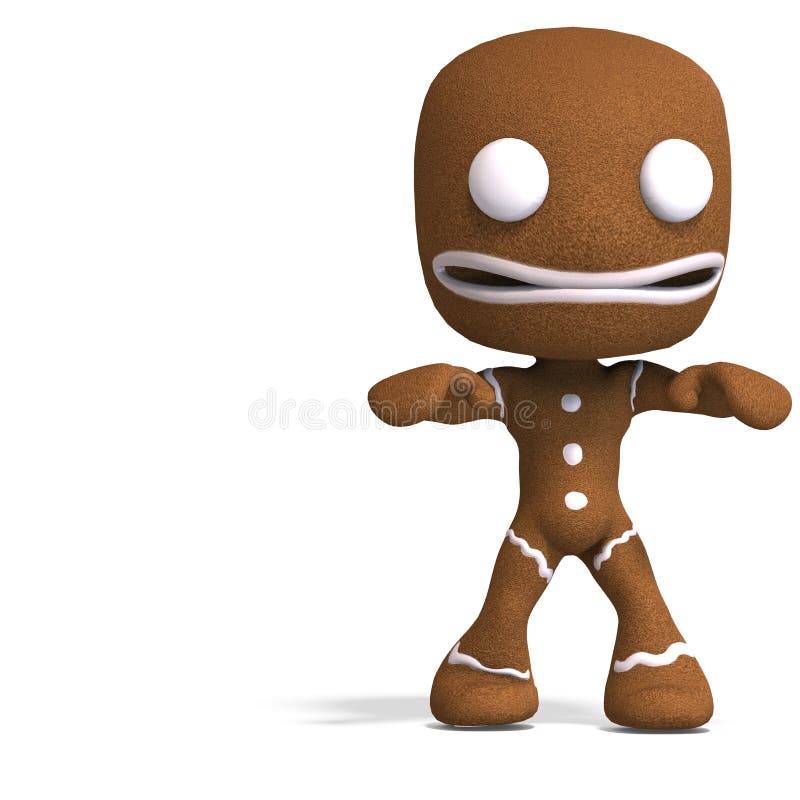 3D-illustration of a Cute Looking but Dangerous Gingerbread Stock ...