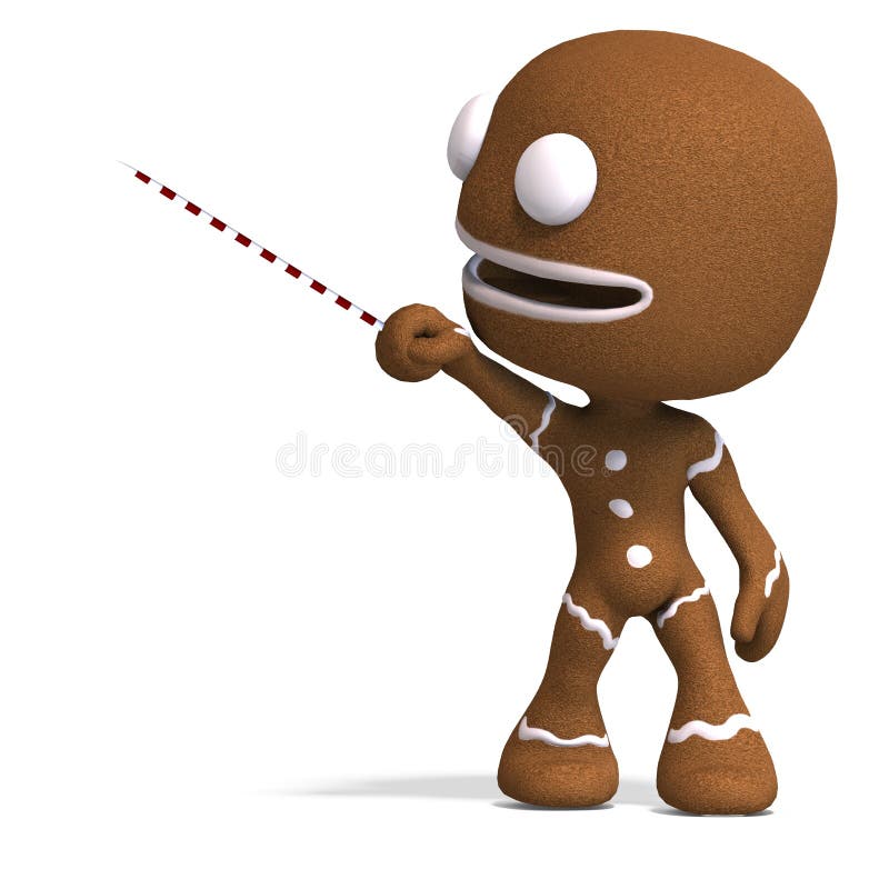 3D-illustration of a Cute Looking but Dangerous Gingerbread Stock ...