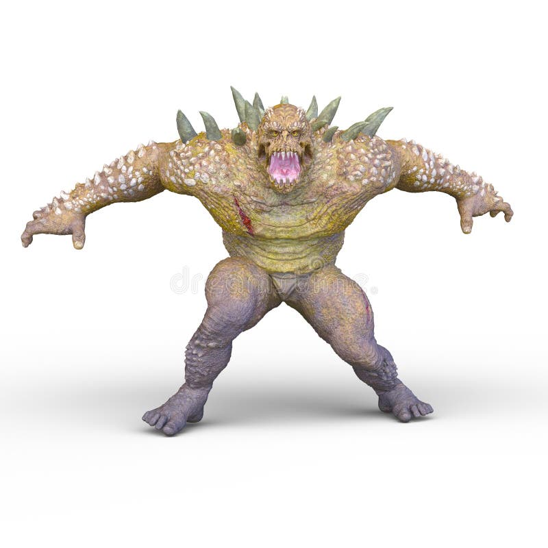 3D Rendering of Creepy Monster Stock Illustration - Illustration of ...