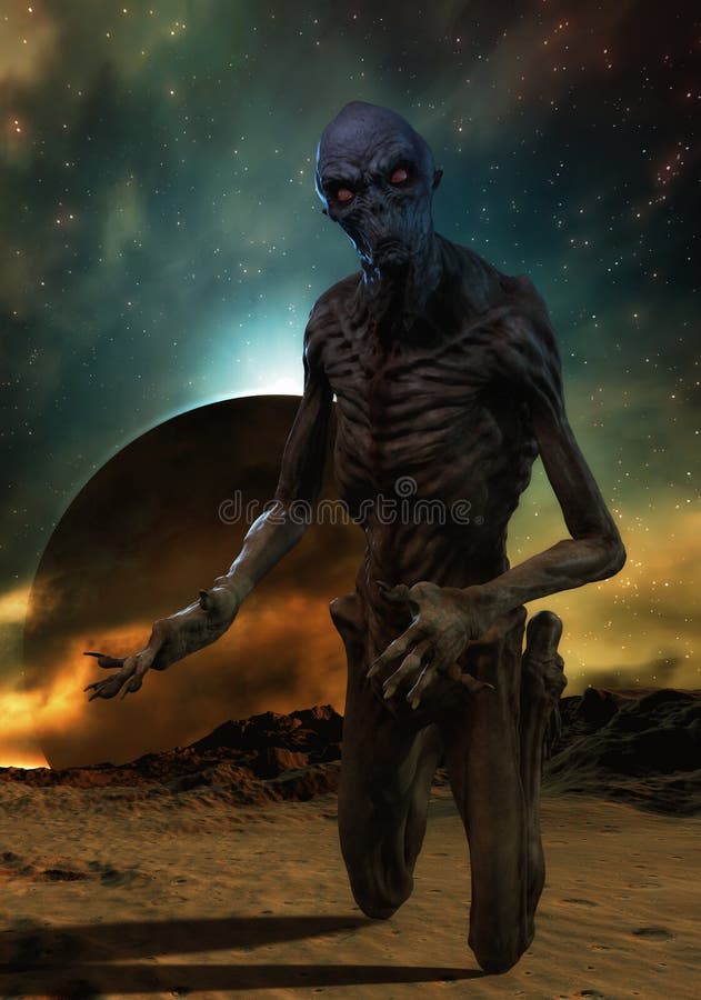 3D Rendering of a Creepy Monster Stock Illustration - Illustration of ...