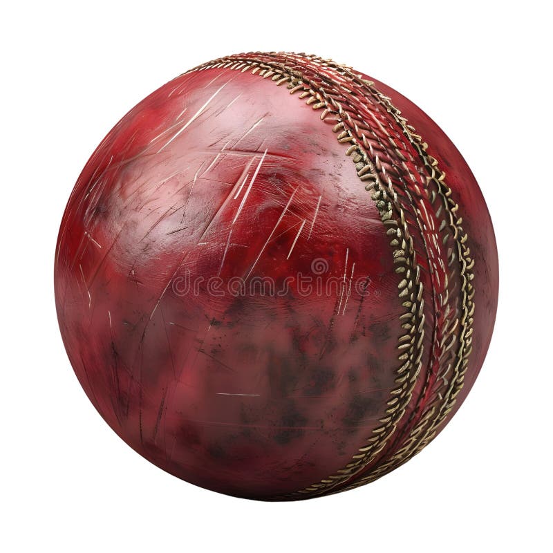 3D Rendering of a Cricket Ball Red Transparent Background - Ai ...