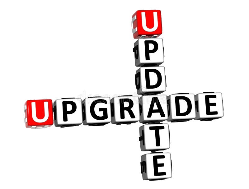 3D Rendering Crossword Update Upgrade Word Over White Background Stock ...
