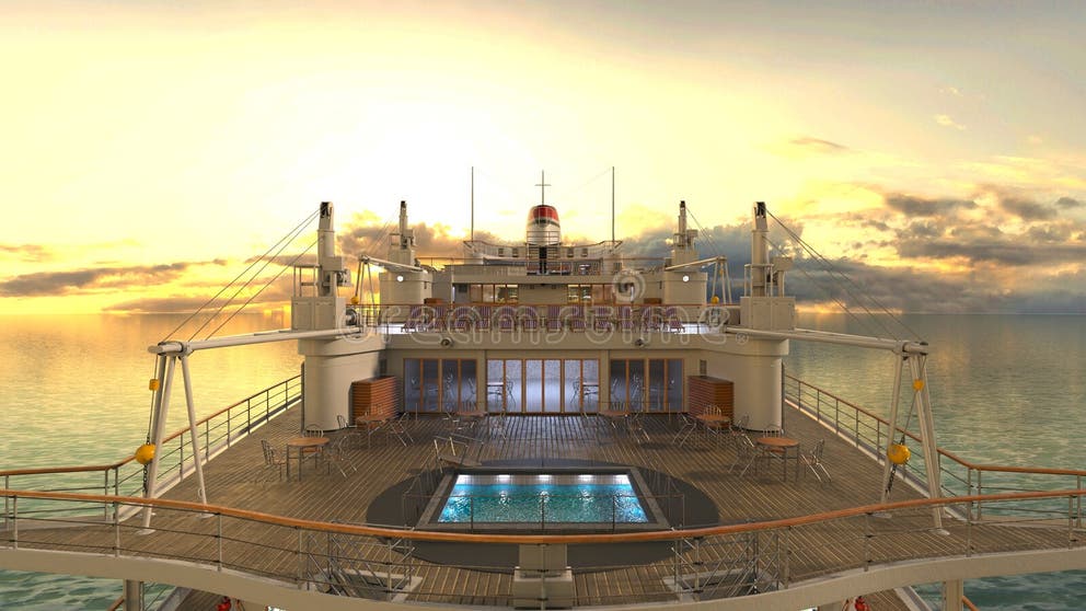 3D Rendering of the Cruise Ship Stock Illustration - Illustration of ...