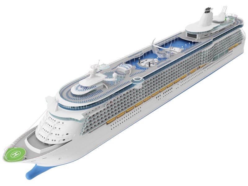 Outline Blueprint of Cruise Ship. Side, Top and Front Views. Contour ...