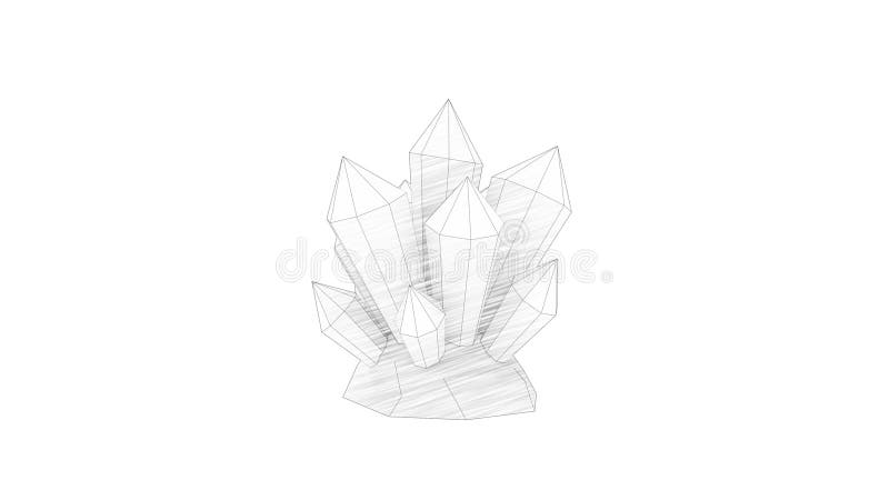 3d Rendering of Crystals Isolated in White Studio Background Stock ...