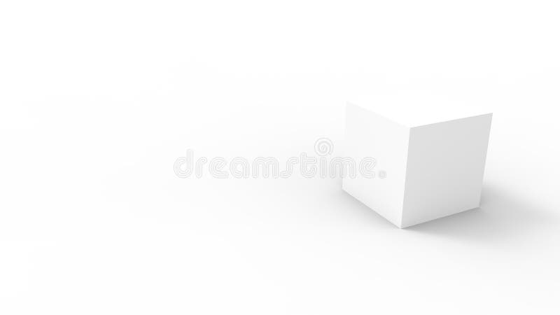 3d Rendering of a Cube Box Square Isolated in a White Studio Enviroment ...