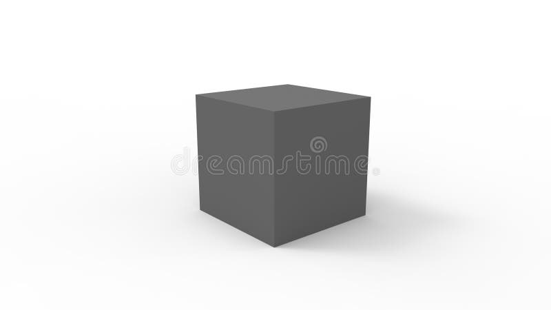 3d Rendering of a Cube Box Square Isolated in a White Studio Enviroment ...