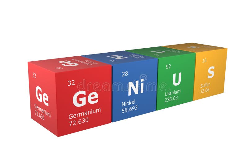 3D Rendering of Cubes of the Elements of the Periodic Table, Germanium ...