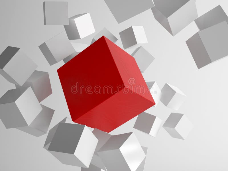 Cubes Explosion stock illustration. Illustration of white - 15856761