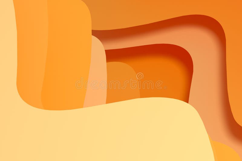 3d Rendering Curve Paper Background, Orange Background Stock ...