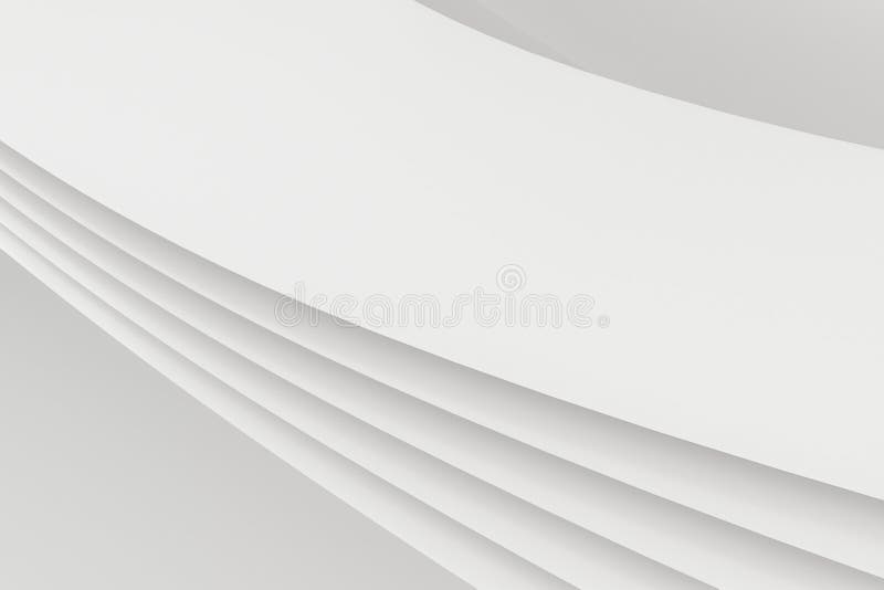 3d Rendering, Curve Surface and Light Background Stock Illustration ...