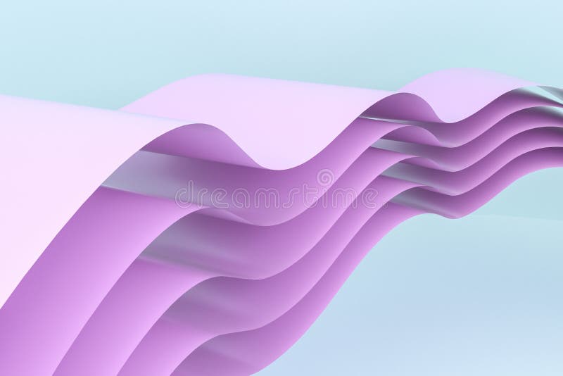 3d Rendering, Curve Surface and Light Background Stock Illustration ...