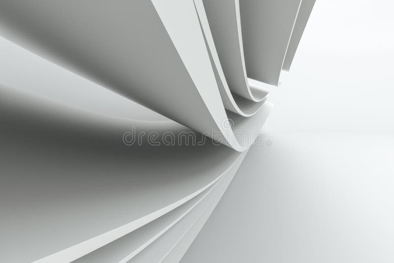 3d Rendering, Curve Surface and Light Background Stock Illustration ...