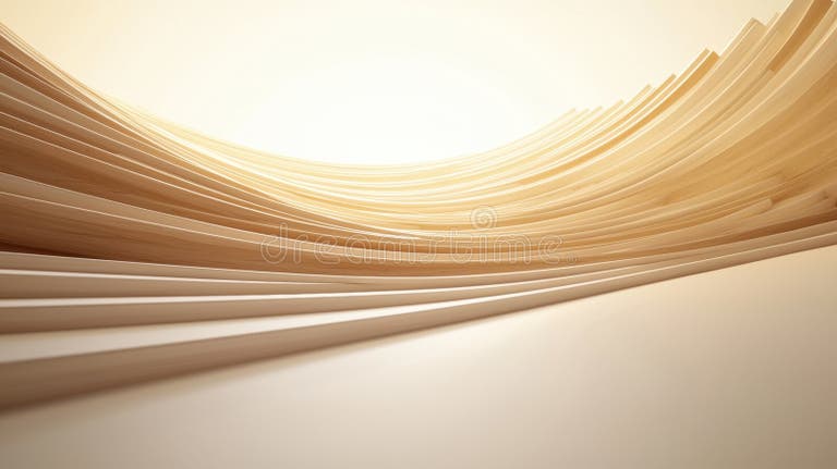 A 3D Rendering of a Curved, Abstract Structure Composed of Overlapping ...