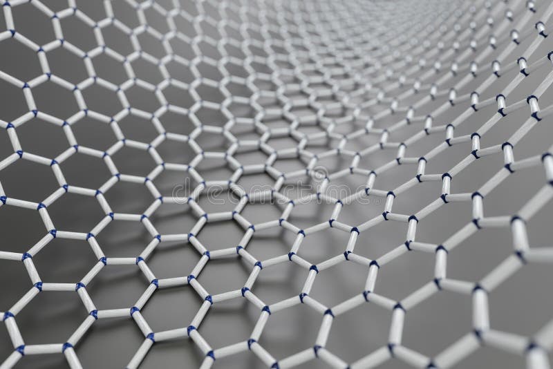 3D Rendering of Graphene Sheet Stock Illustration - Illustration of ...