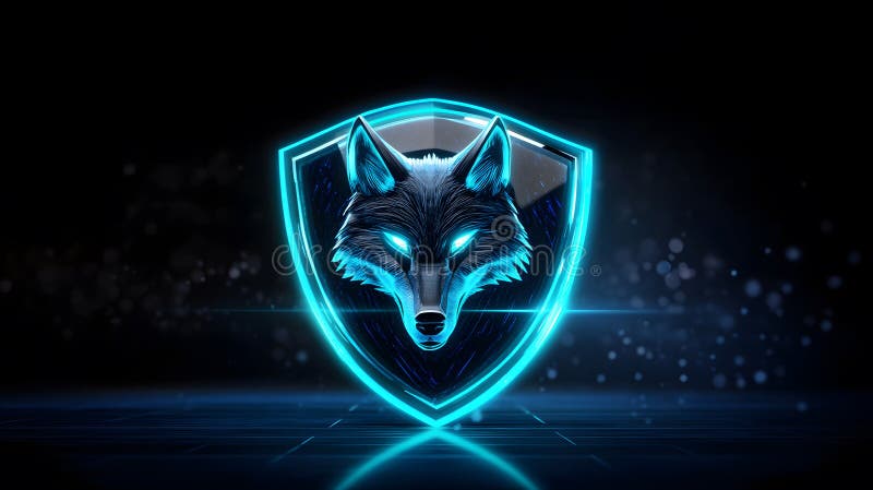 3D Rendering of Custom Football Team Logo Featuring Wolf Head Stock ...