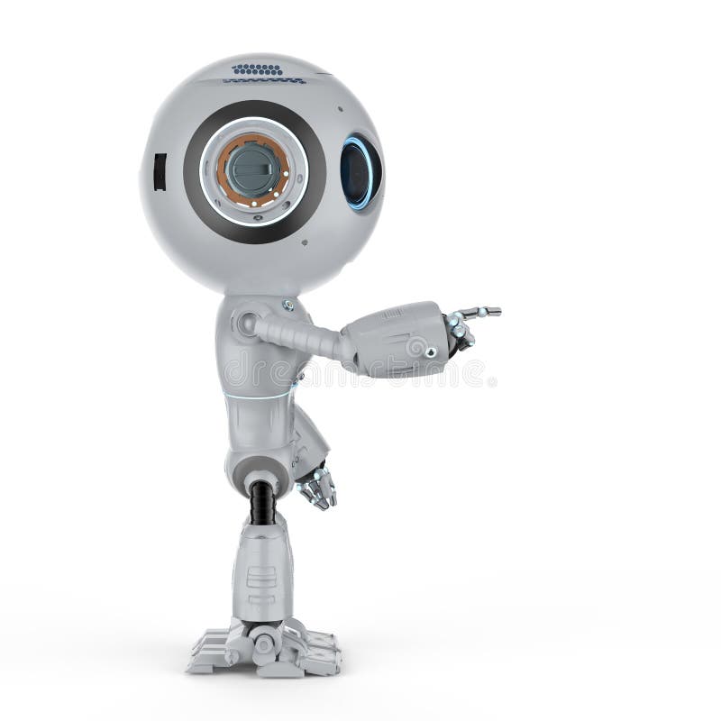 Mini robot think stock illustration. Illustration of adorable - 127432654